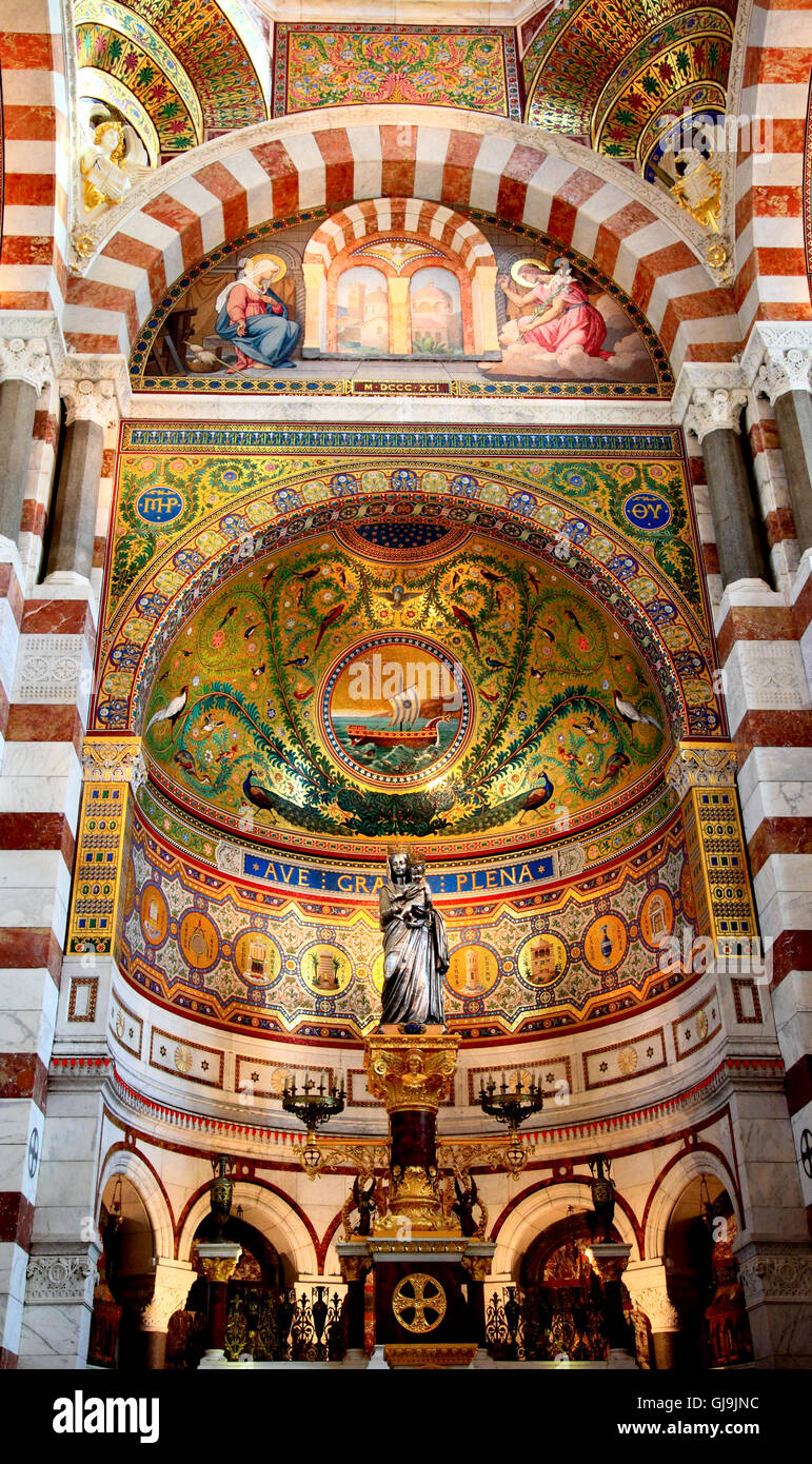 The Interior of Cathedral Notre Dame in Marseille City Stock Photo - Alamy