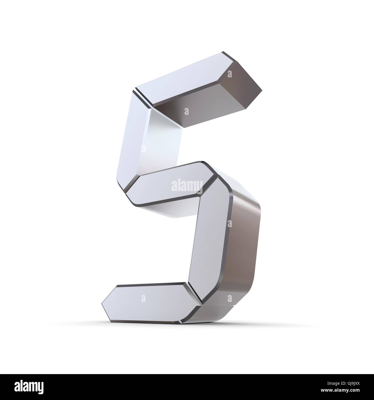 Shiny Number 5 - LCD Look Stock Photo - Alamy
