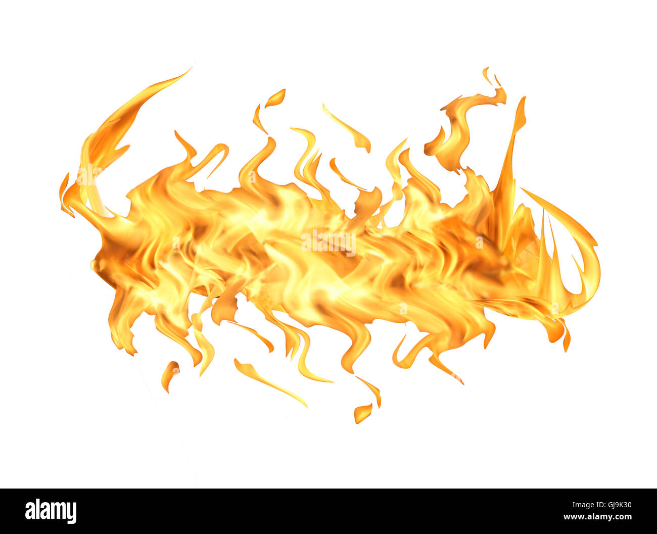 Fire Flame On White Stock Photo - Alamy