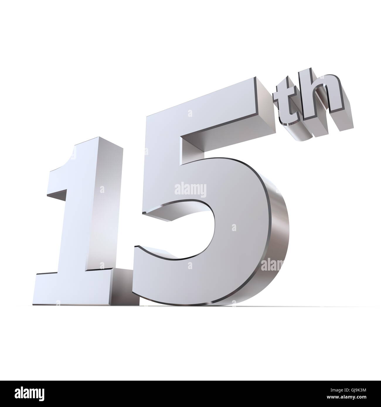Shiny 15th - Silver/Chrome Stock Photo - Alamy