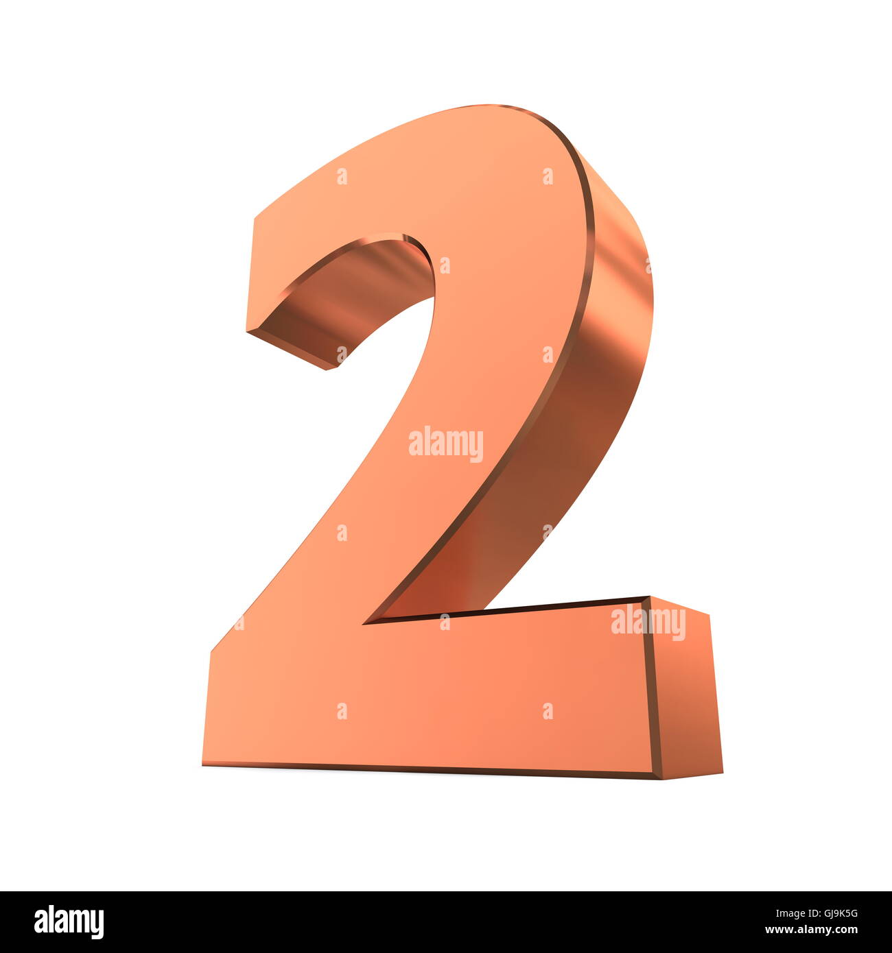 Shiny Number 2 - Bronze/Copper Stock Photo - Alamy
