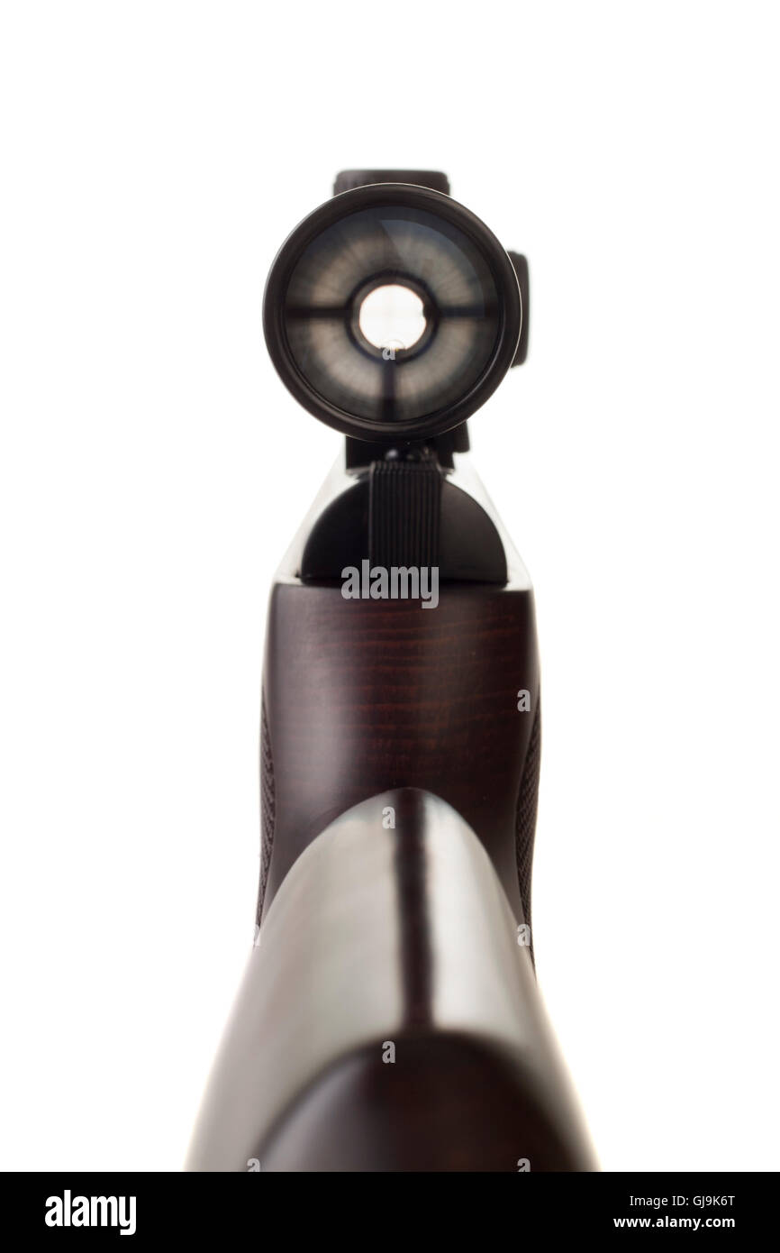 Looking into optical sight Stock Photo - Alamy