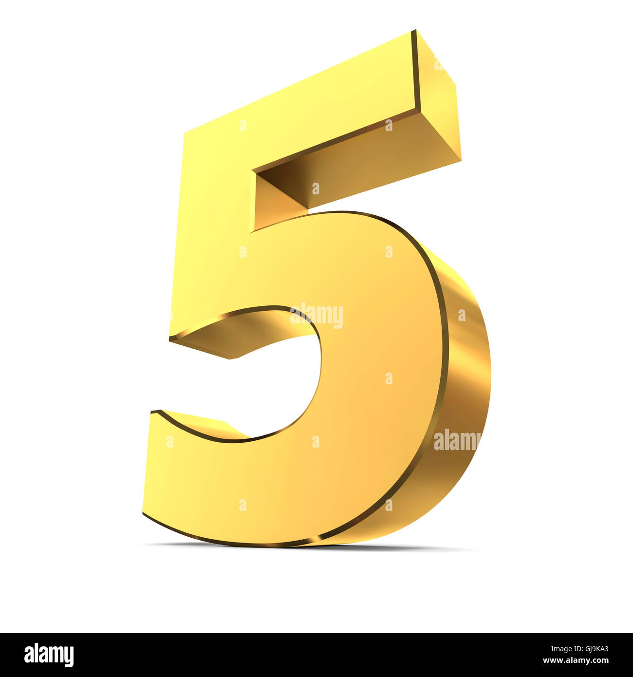 Shiny Number 5 - Gold Stock Photo - Alamy