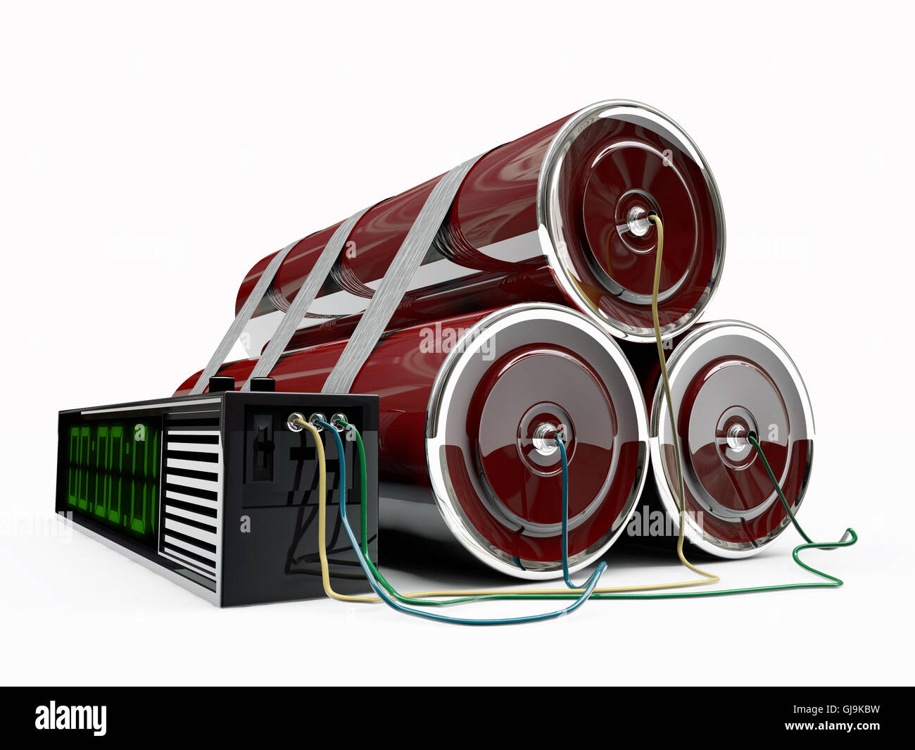 bomb with digital timer isolated on white background Stock Photo - Alamy