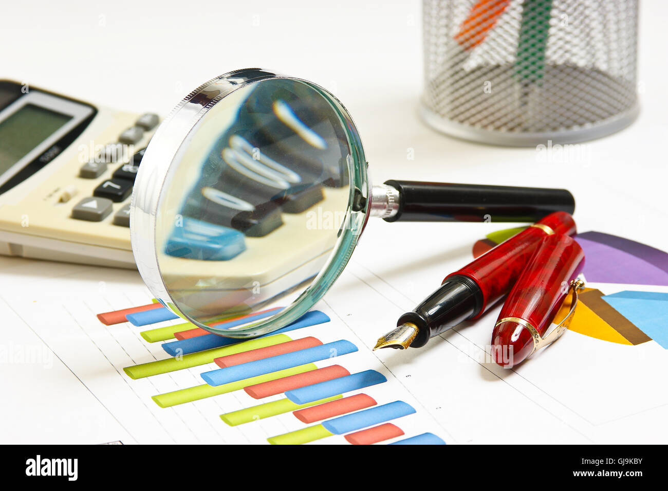 Graphs tables and documents Stock Photo - Alamy