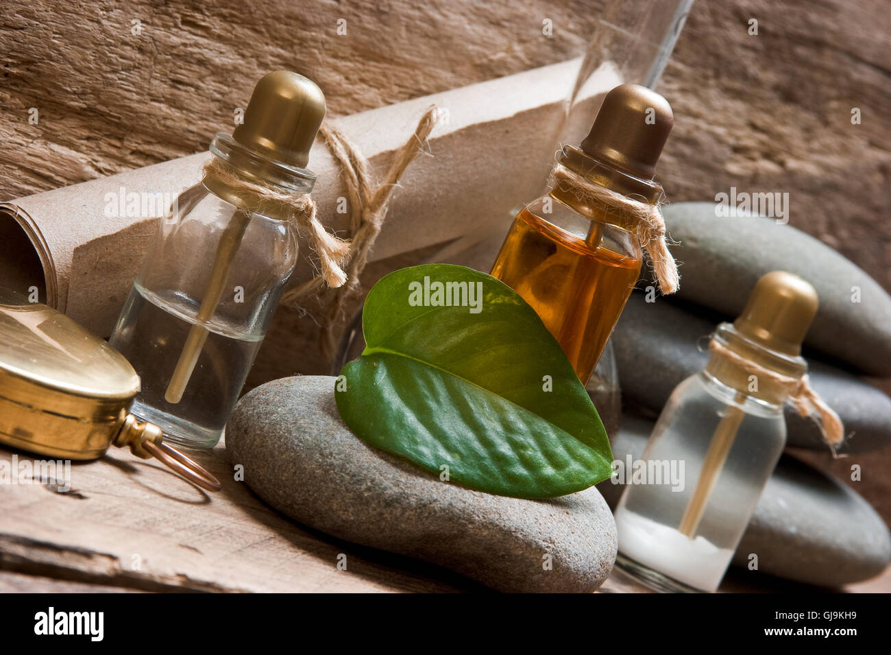 Vials with essential oils Stock Photo - Alamy