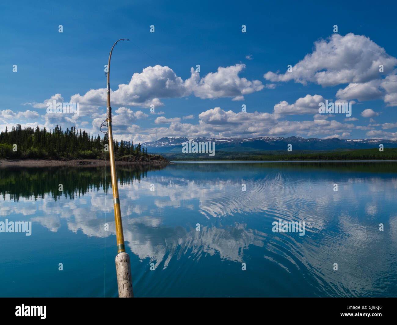 Fishing on Lake Laberge, Yukon Territory, Canada Stock Photo - Alamy