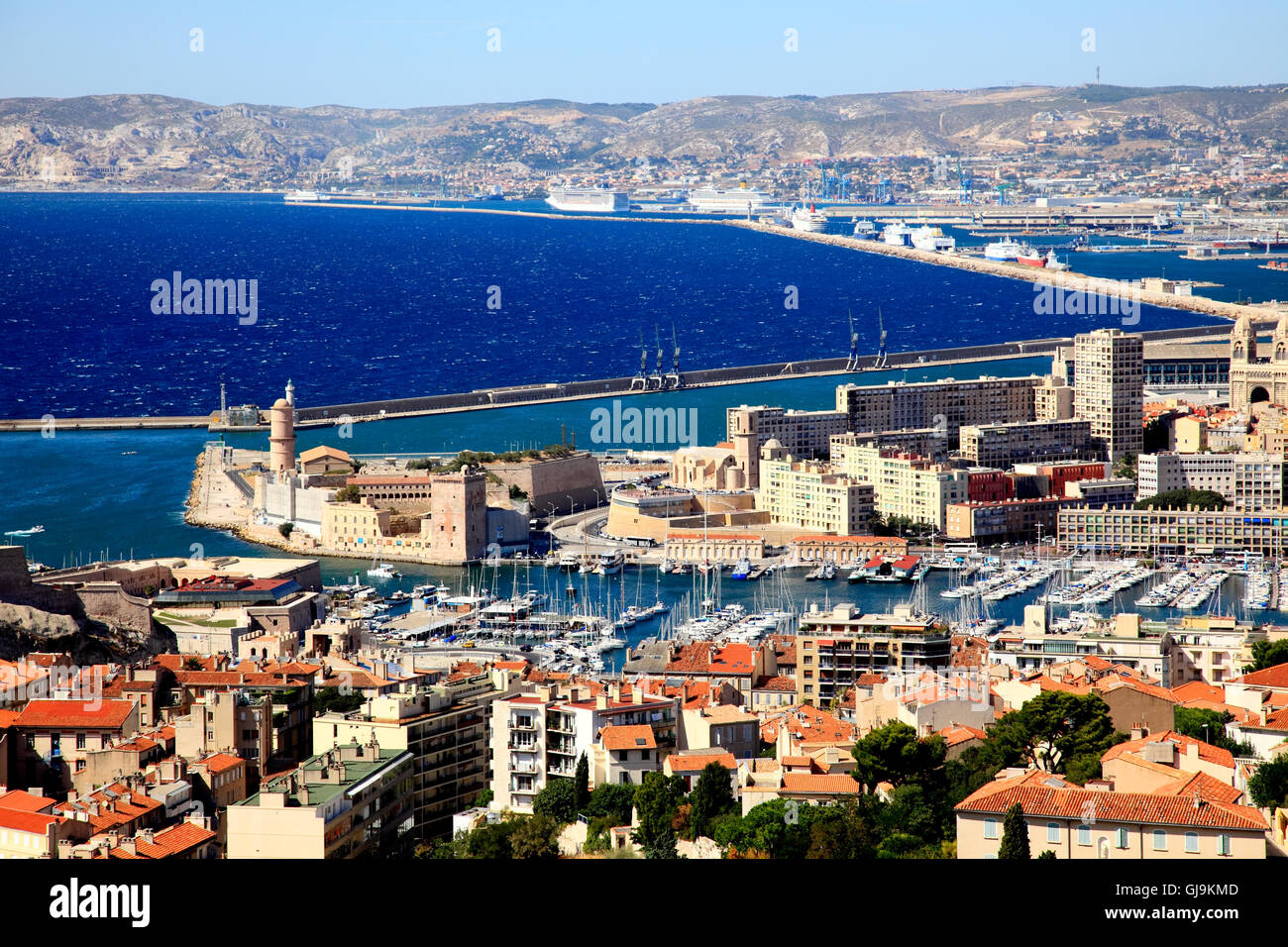 Aerial view of Marseille City Stock Photo - Alamy