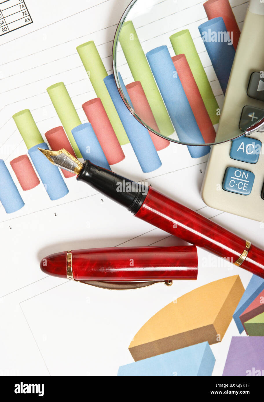 Graphs tables and documents Stock Photo - Alamy