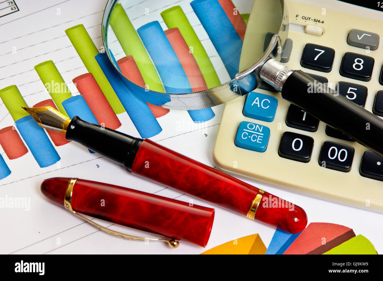 Graphs tables and documents Stock Photo - Alamy