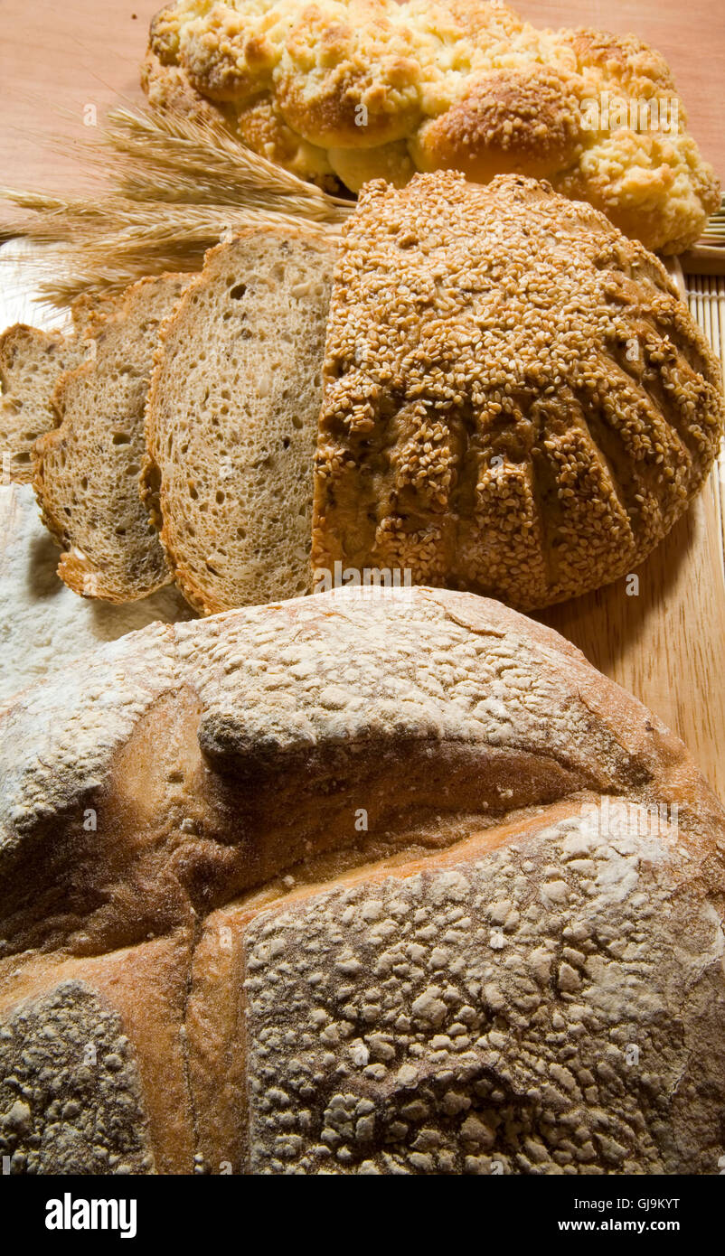 three kind of bread Stock Photo - Alamy