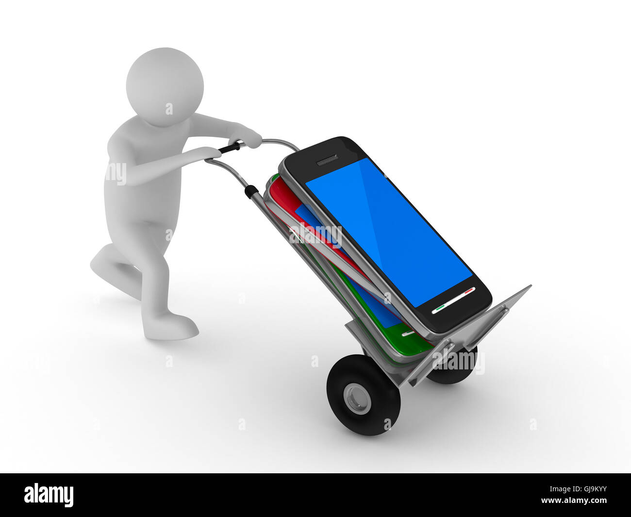 man transportation mobile phone. Isolated 3D image Stock Photo - Alamy