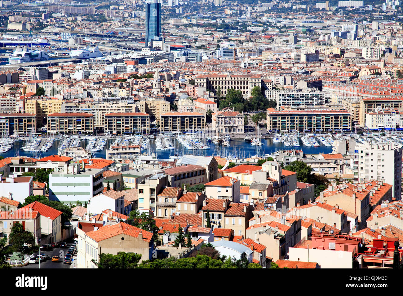 Aerial view of Marseille City Stock Photo - Alamy