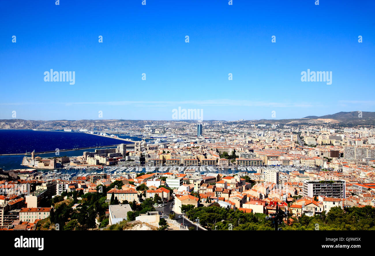 Aerial view of Marseille City Stock Photo - Alamy
