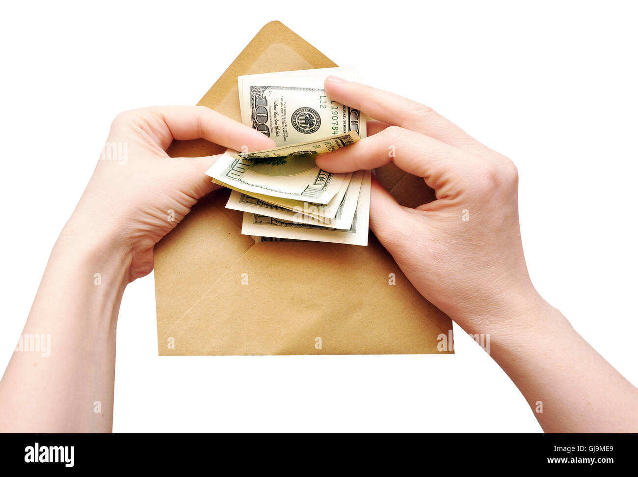 hands is counting a cash in an envelope Stock Photo - Alamy