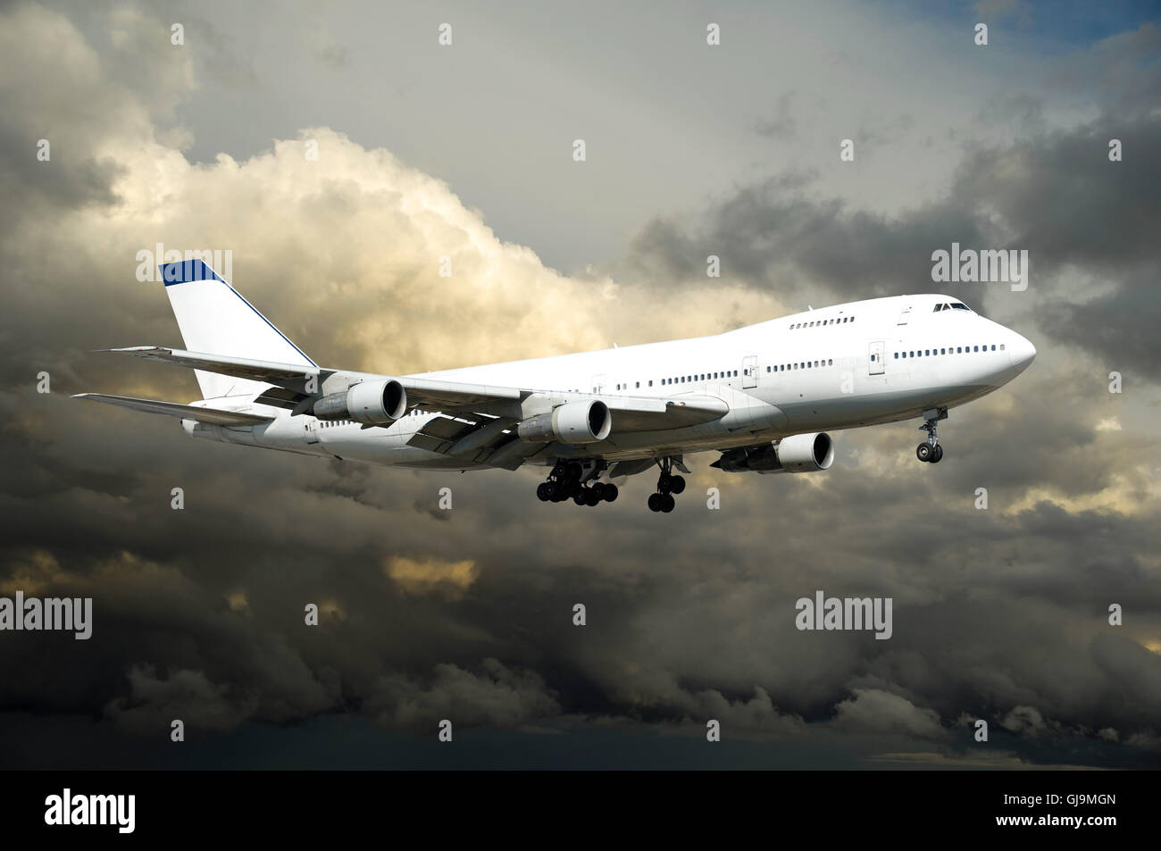 Plane in bad weather Stock Photo - Alamy