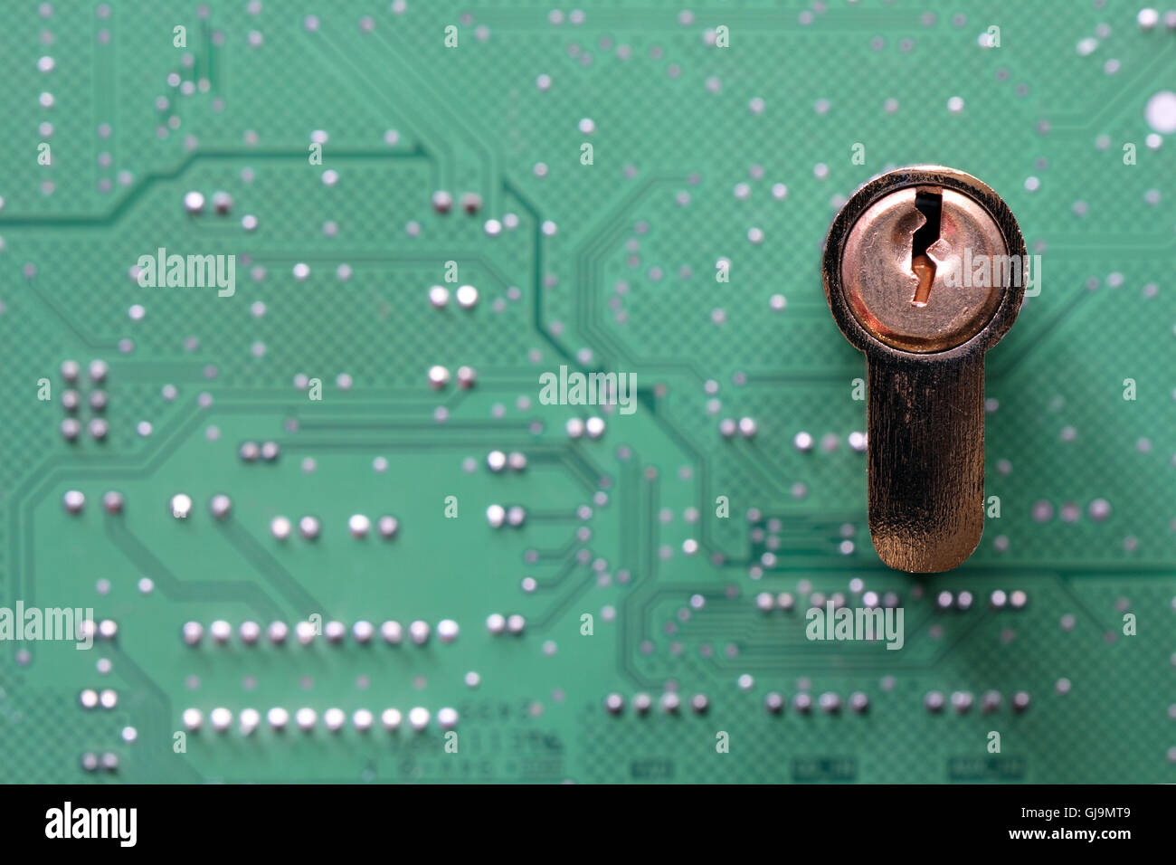 Circuit Board With Lock Stock Photo - Alamy