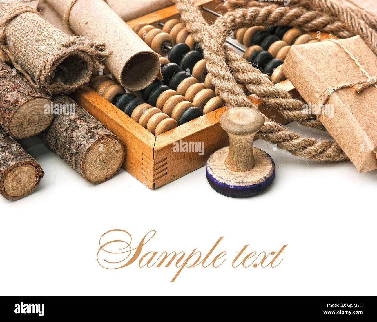 Still Life in a warehouse with abacus Stock Photo - Alamy