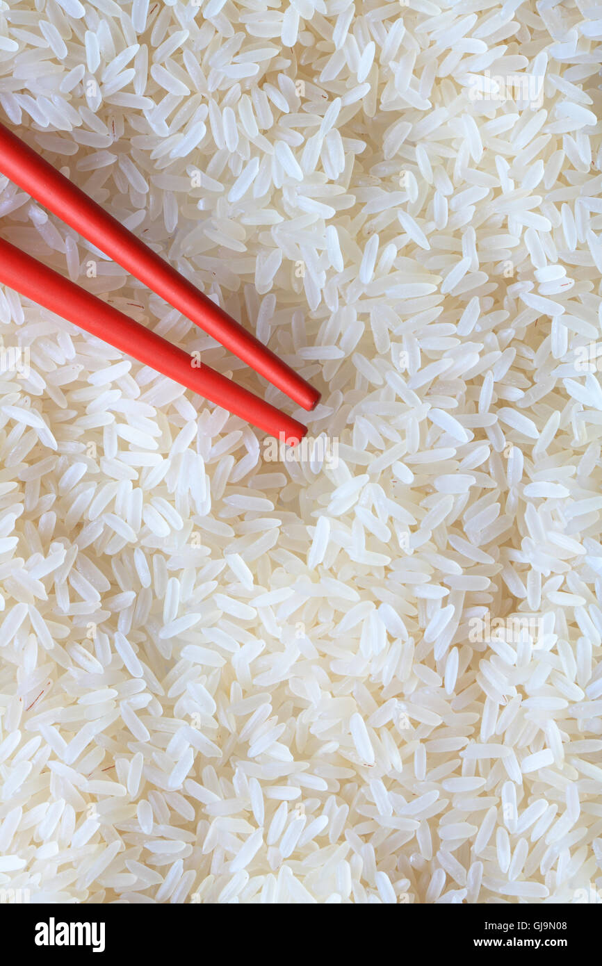 Rice And Chopsticks Stock Photo - Alamy