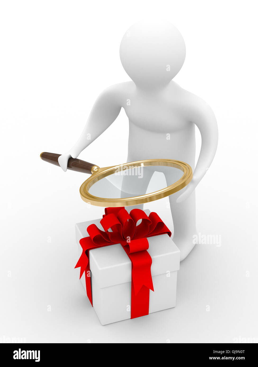 Search of gifts. Isolated 3D image. White background Stock Photo - Alamy