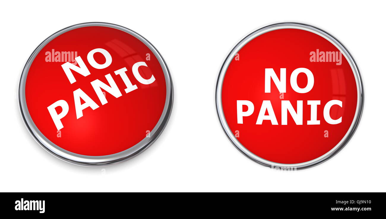Red No Panic Button Stock Photo - Alamy
