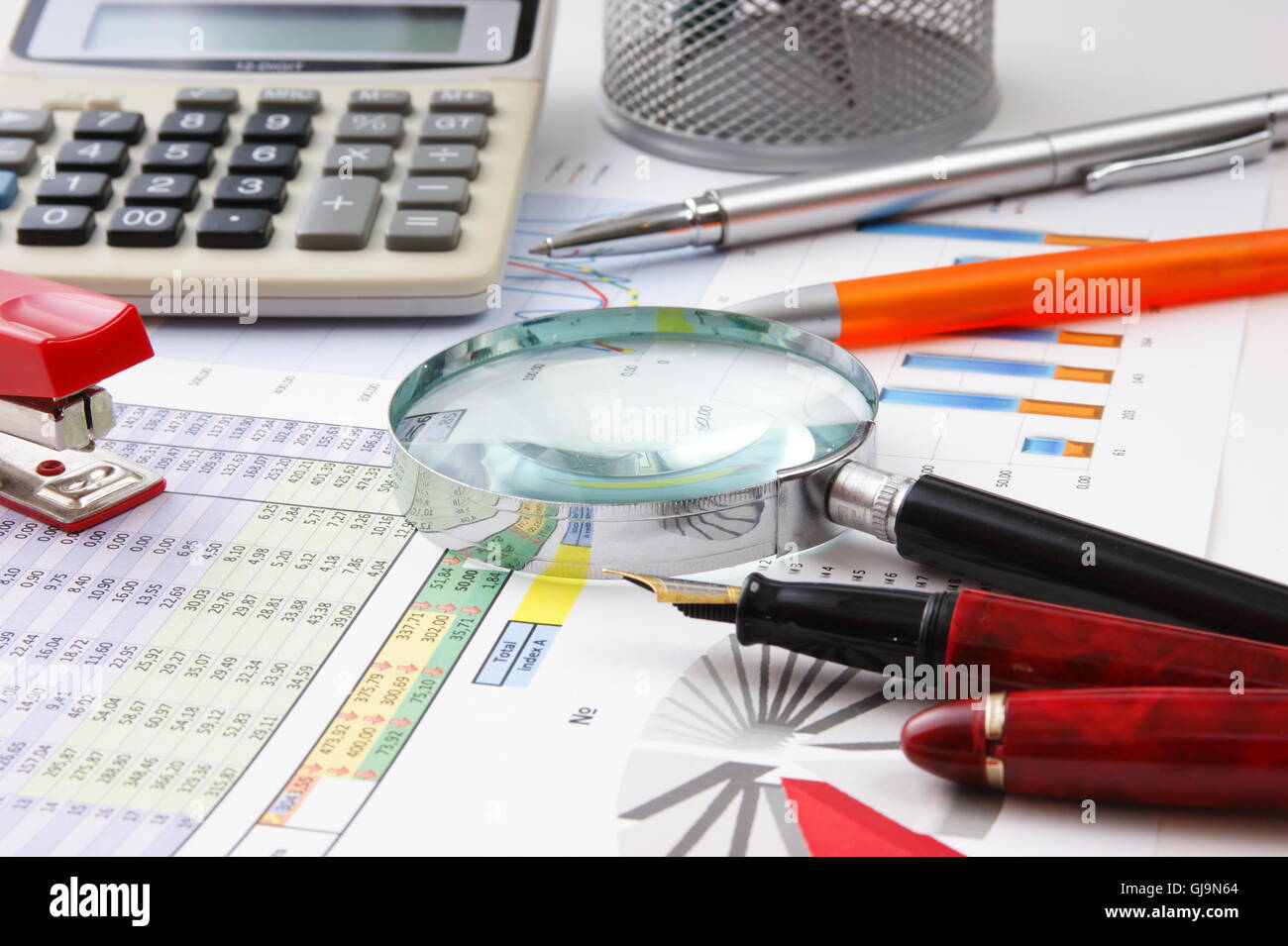 Graphs tables and documents Stock Photo - Alamy