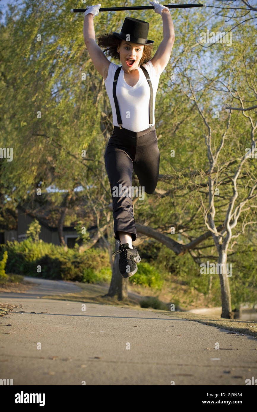 Jazz Dancer Jumping in Air Stock Photo - Alamy