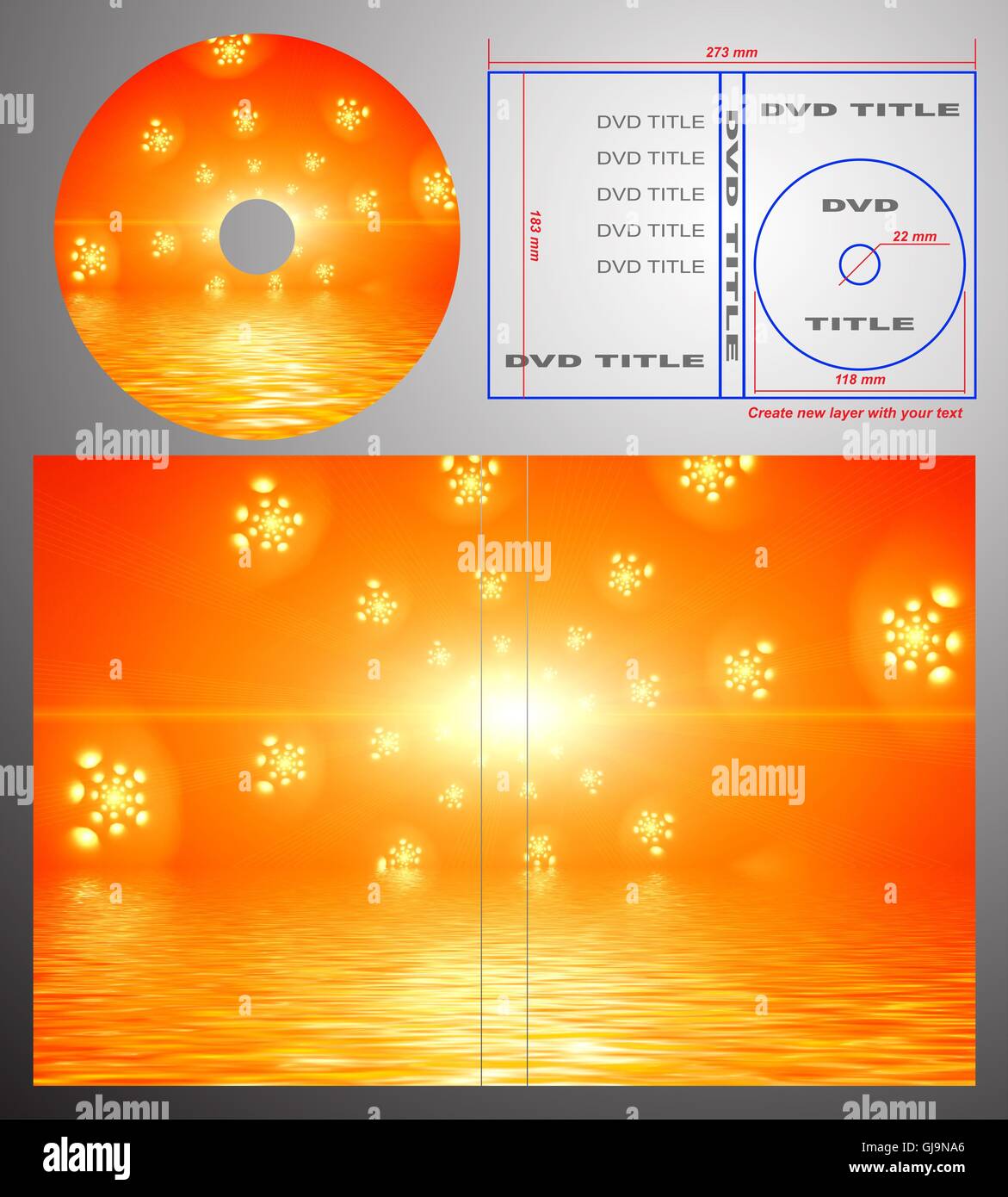 Abstract design template for dvd label and box-cover Stock Photo - Alamy