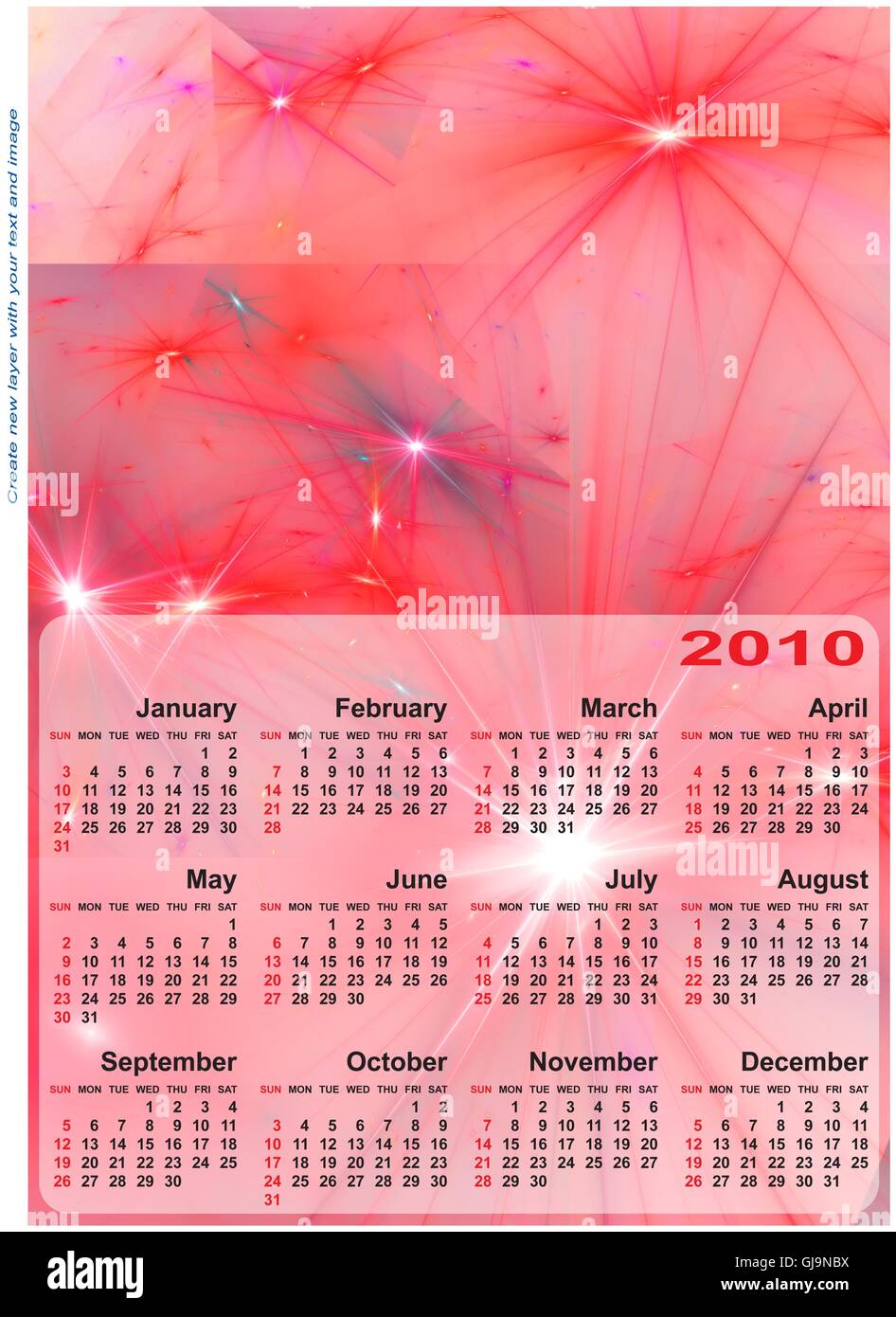 Abstract design template for 2010 calendar Stock Photo - Alamy