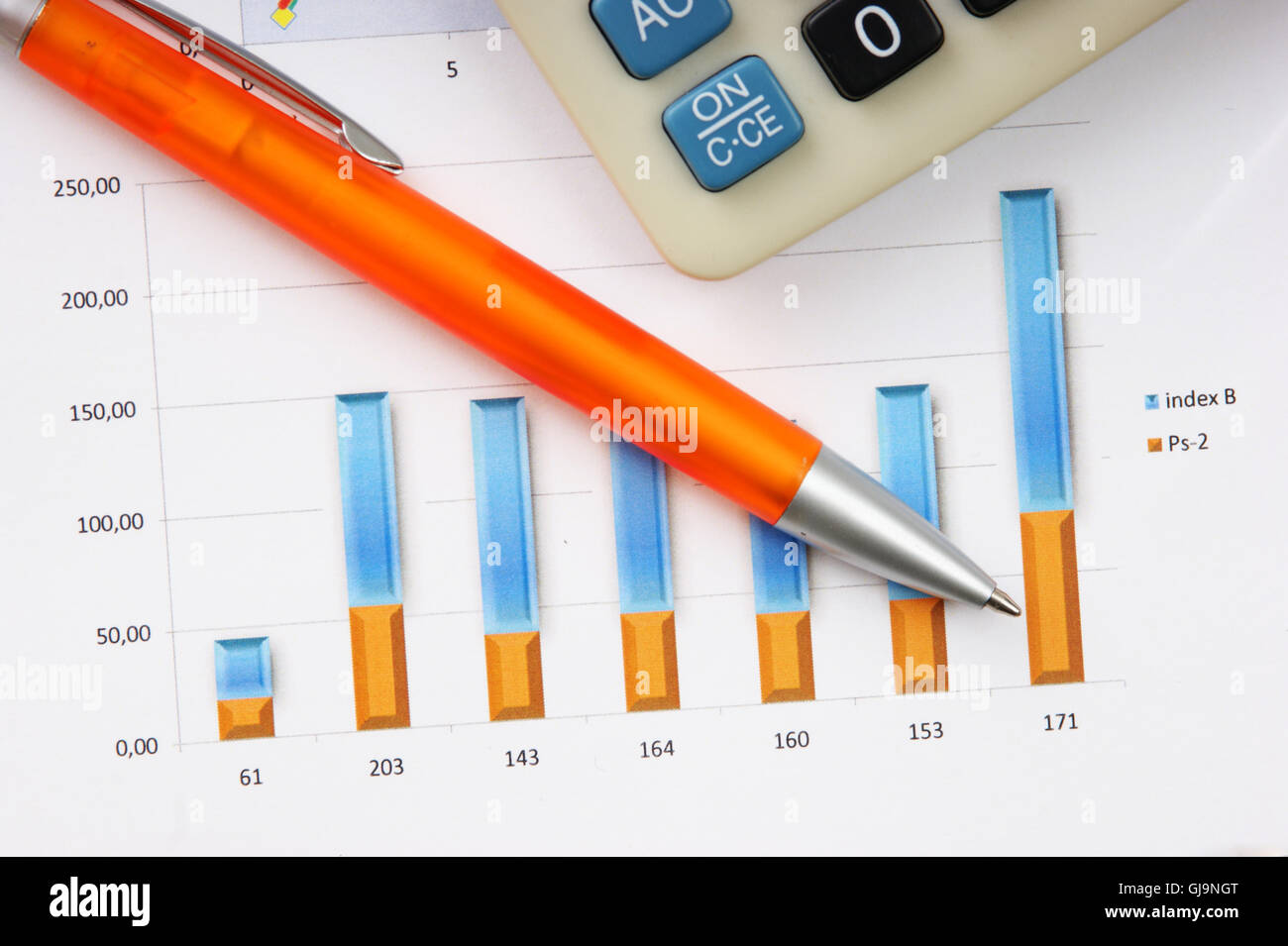 Graphs tables and documents Stock Photo - Alamy