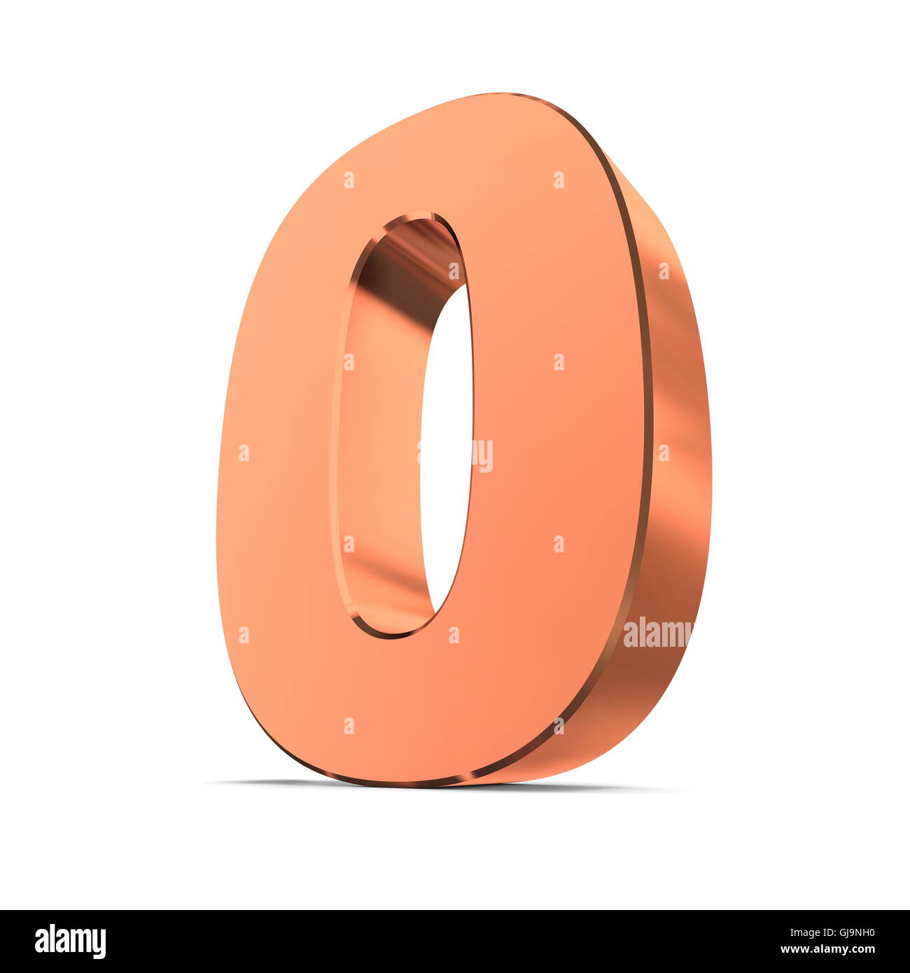 Shiny Number 0 - Bronze/Copper Stock Photo - Alamy