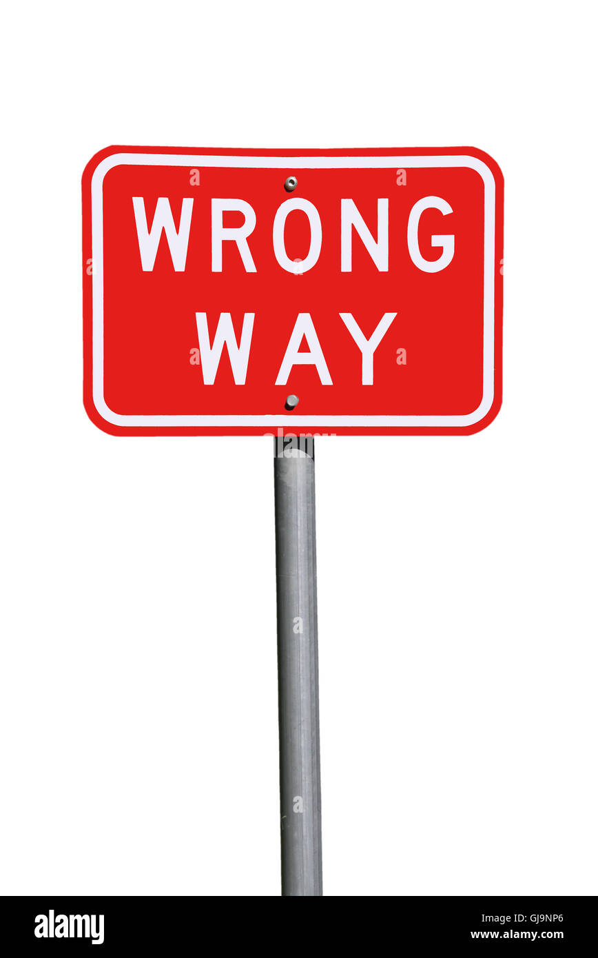 Wrong Way Traffic Sign - Current Australian Road Sign, isolated Stock ...