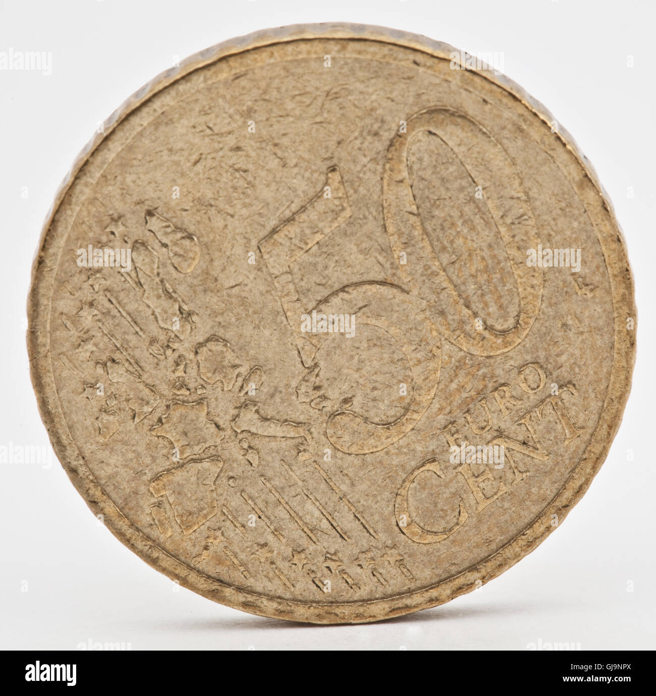 50 cent coin isolated on white background Stock Photo - Alamy