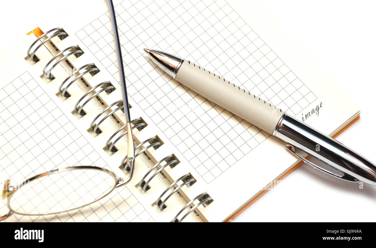 pen and eye glasses Stock Photo - Alamy