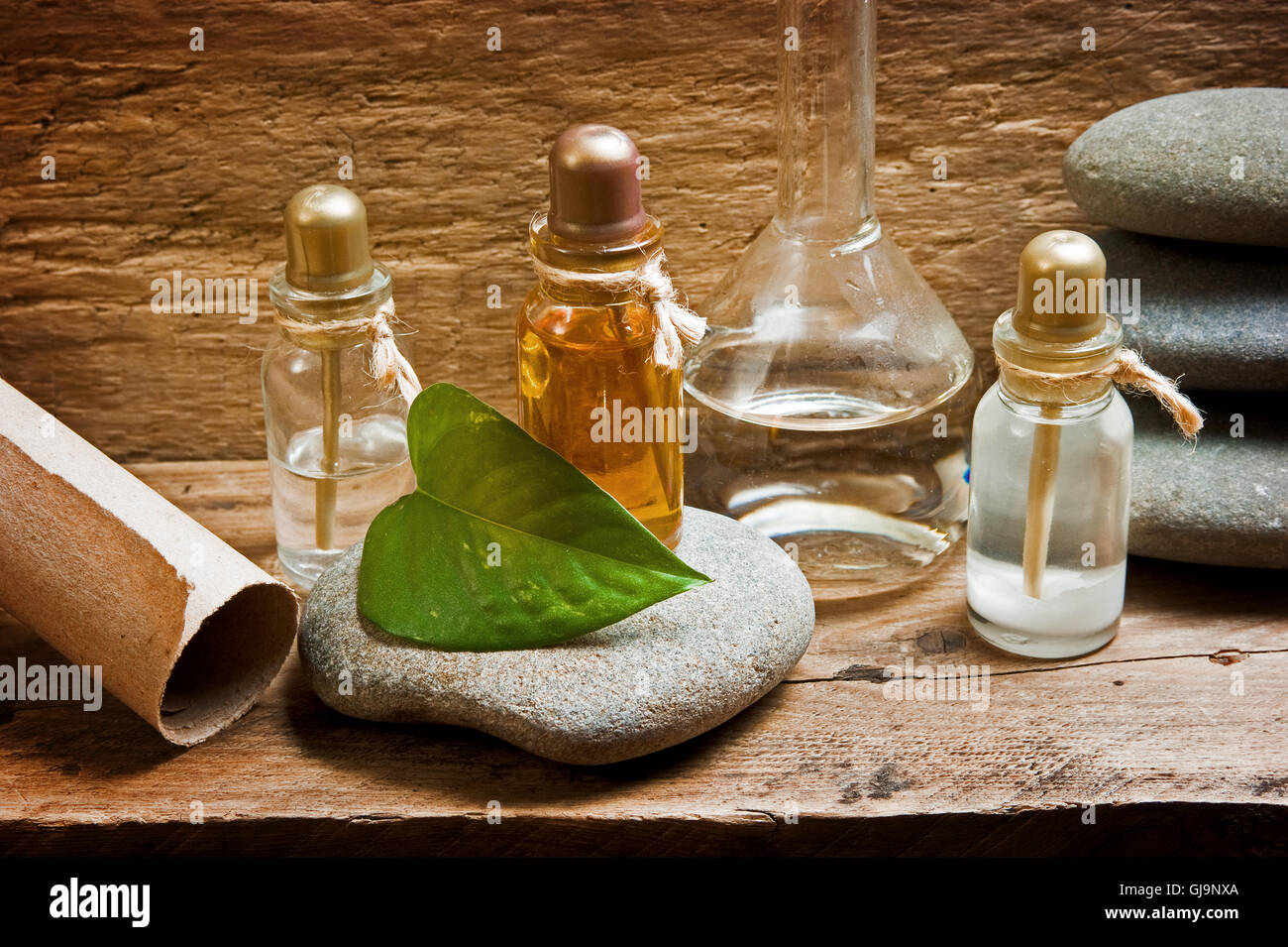 Vials with essential oils Stock Photo - Alamy