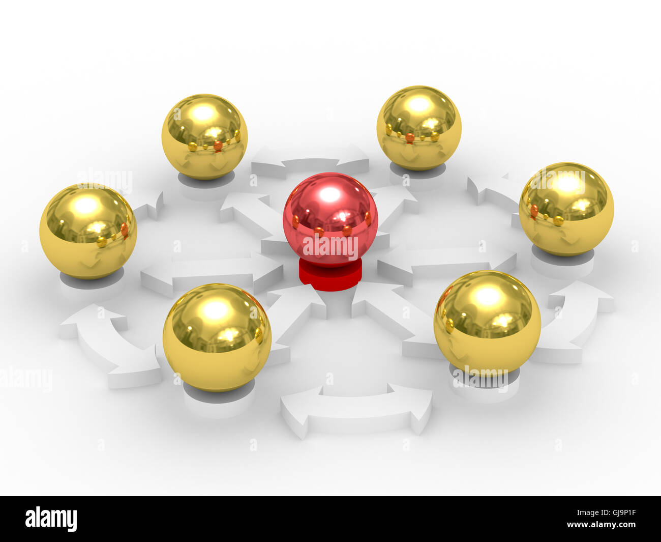 Conceptual image of teamwork. Isolated 3D image Stock Photo - Alamy