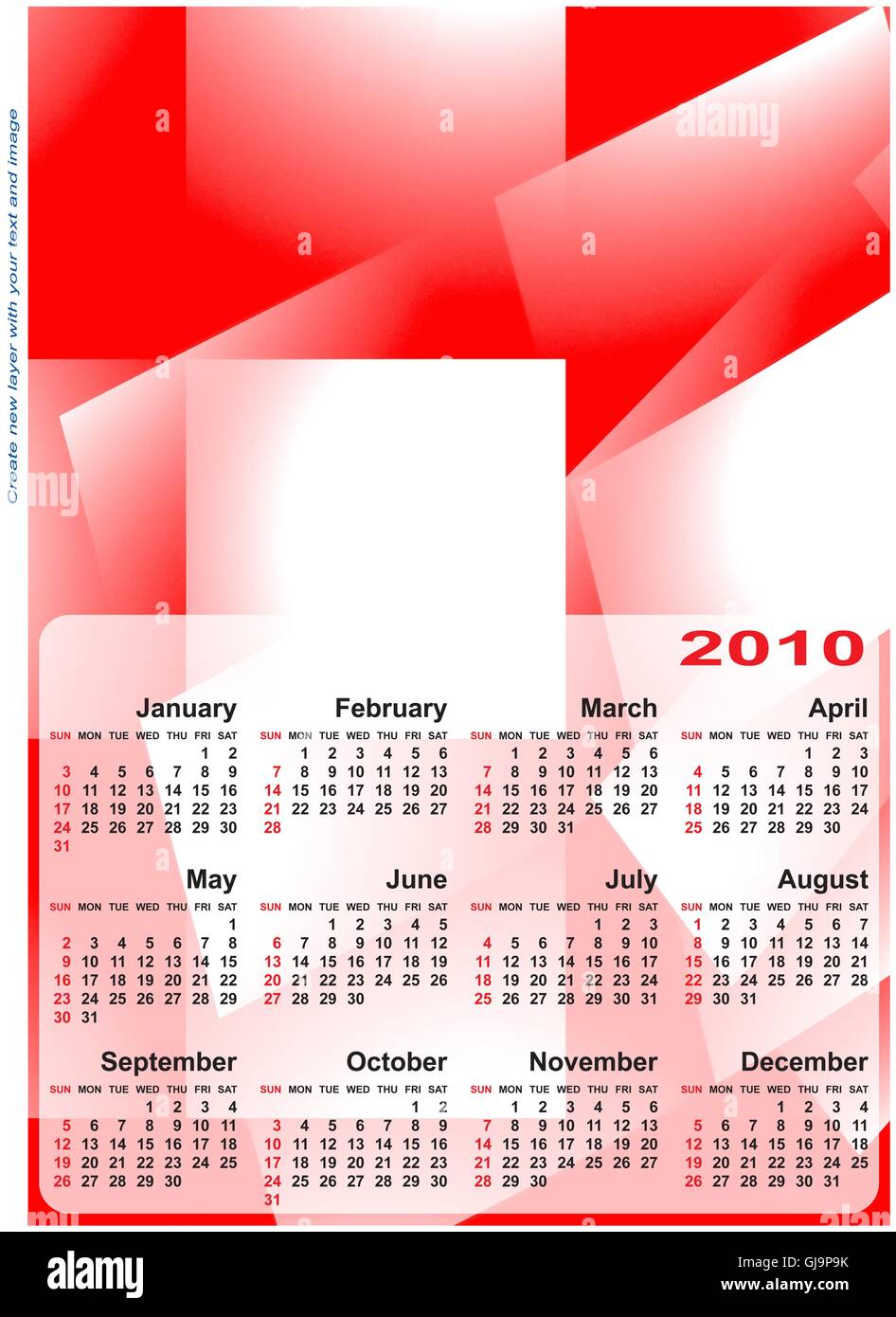 Abstract design template for 2010 calendar Stock Photo - Alamy