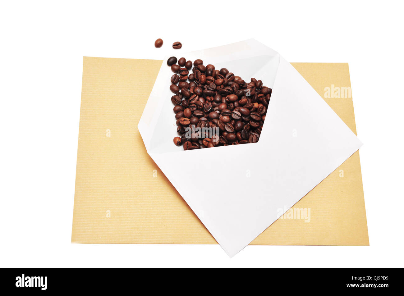 in an envelope coffee beans Stock Photo - Alamy