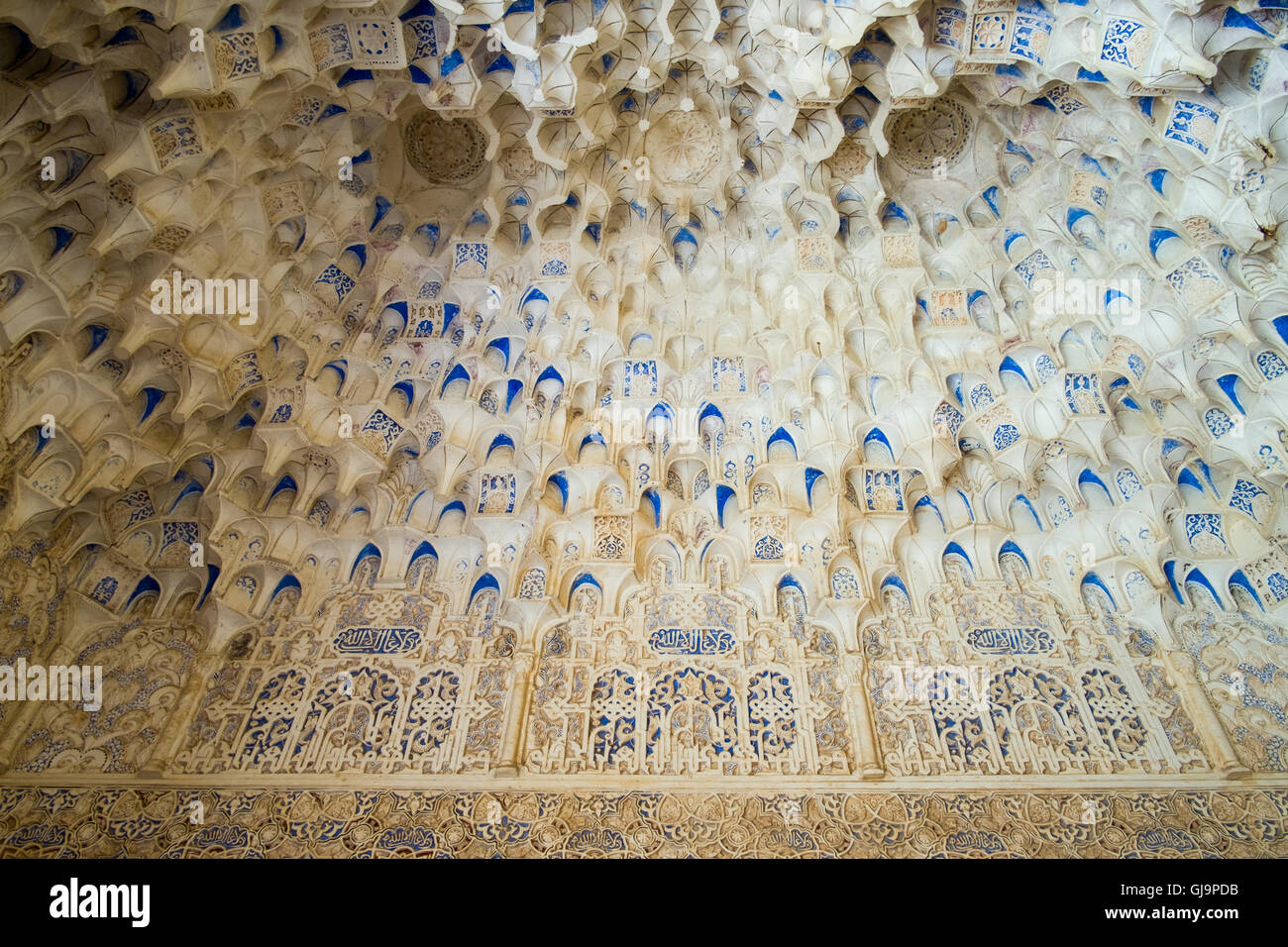 Alhambra Palace, Granada, Spain, Arabesque Moorish stalactite or ...