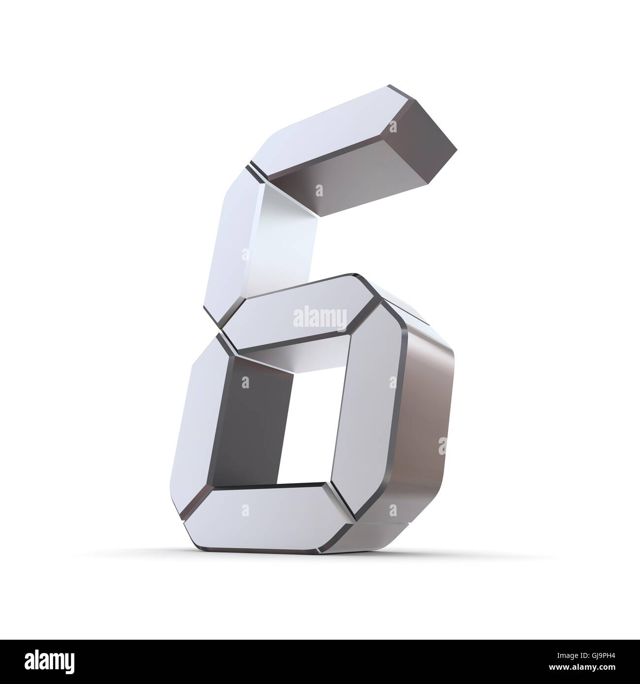 Shiny Number 6 - LCD Look Stock Photo - Alamy