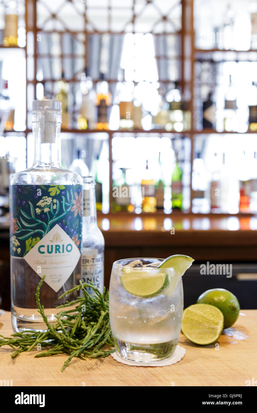 Gin and Tonics made with craft Curio gin Stock Photo - Alamy