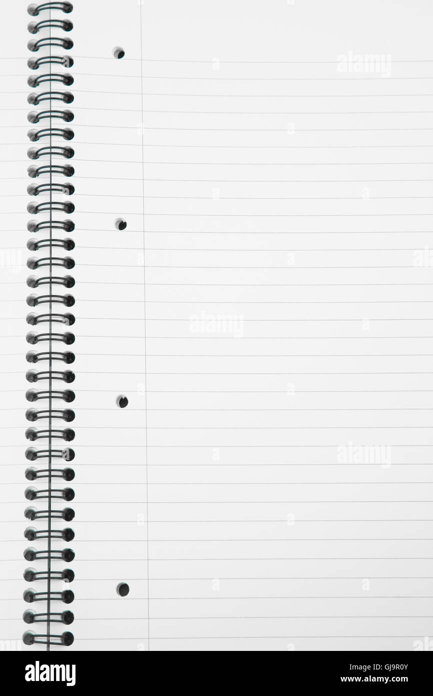 Close up of a Blank white lined Notepad Stock Photo - Alamy