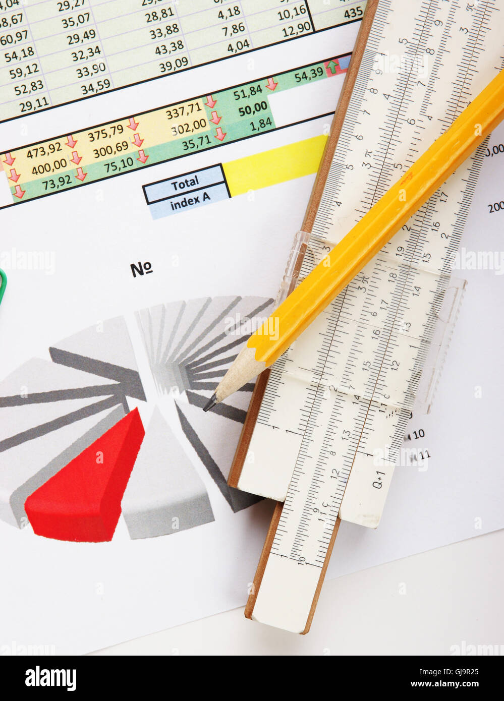 Graphs tables and documents Stock Photo - Alamy