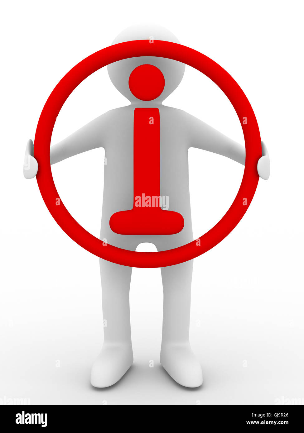 men holds info symbol on white background Stock Photo - Alamy