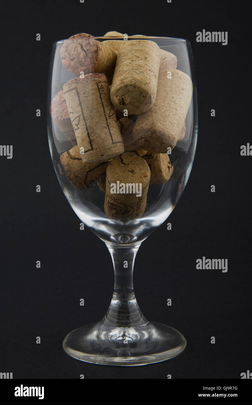 wineglass filled with corks Stock Photo - Alamy