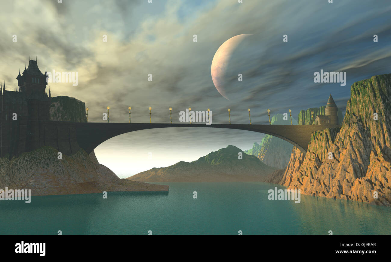 Background scene castle towers hi-res stock photography and images - Alamy