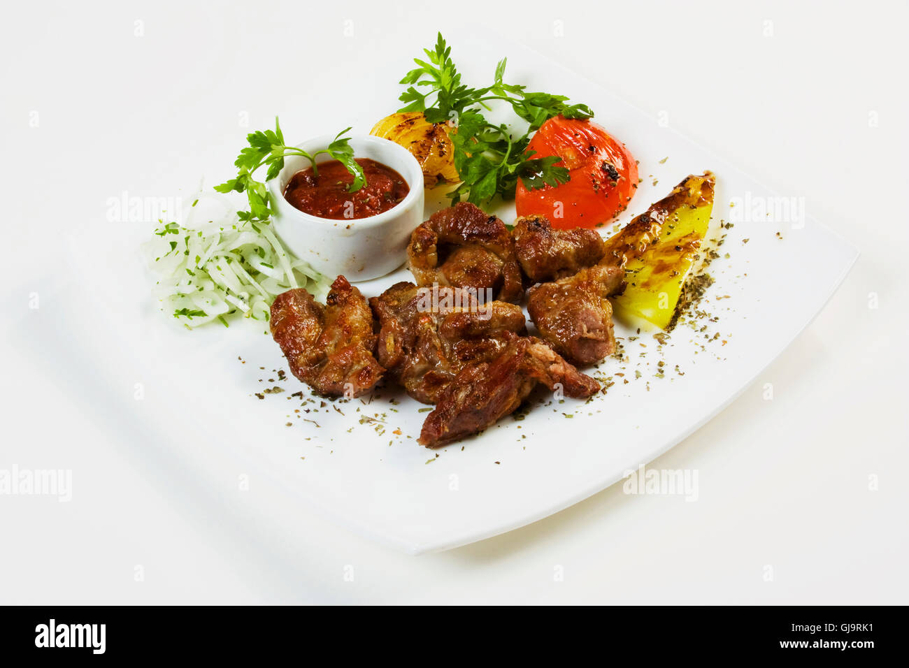 dish of fried meat Stock Photo - Alamy