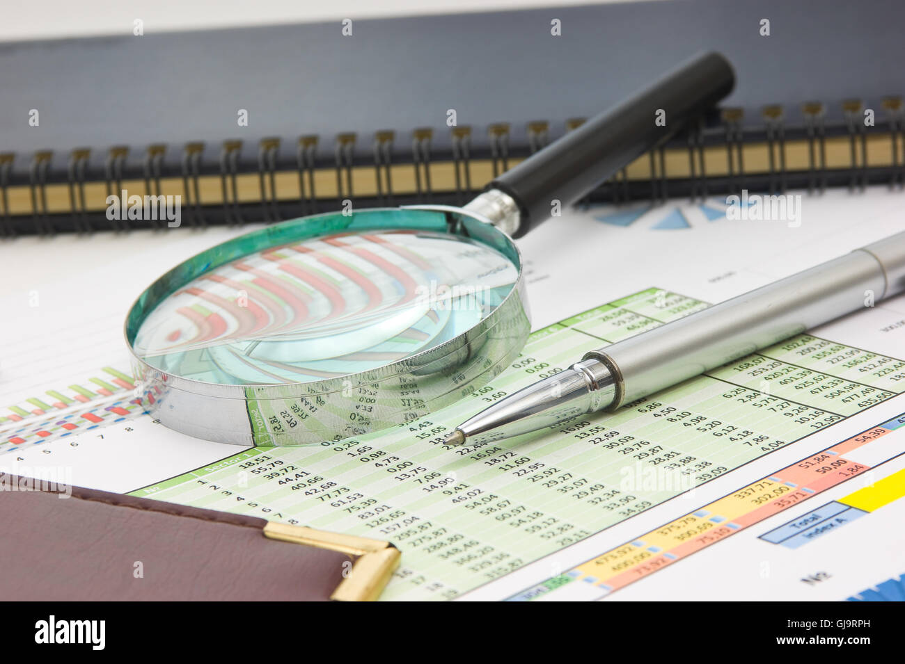Graphs tables and documents Stock Photo - Alamy