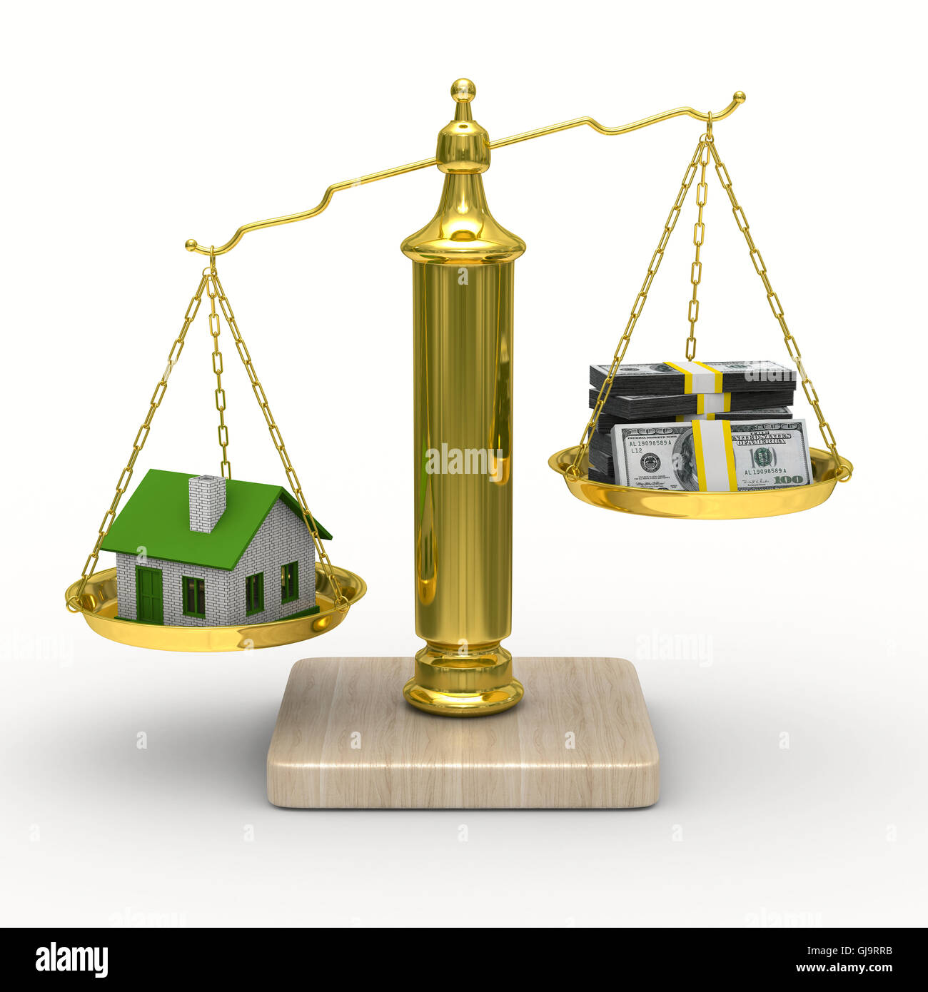 Concept scales money house hi-res stock photography and images - Alamy