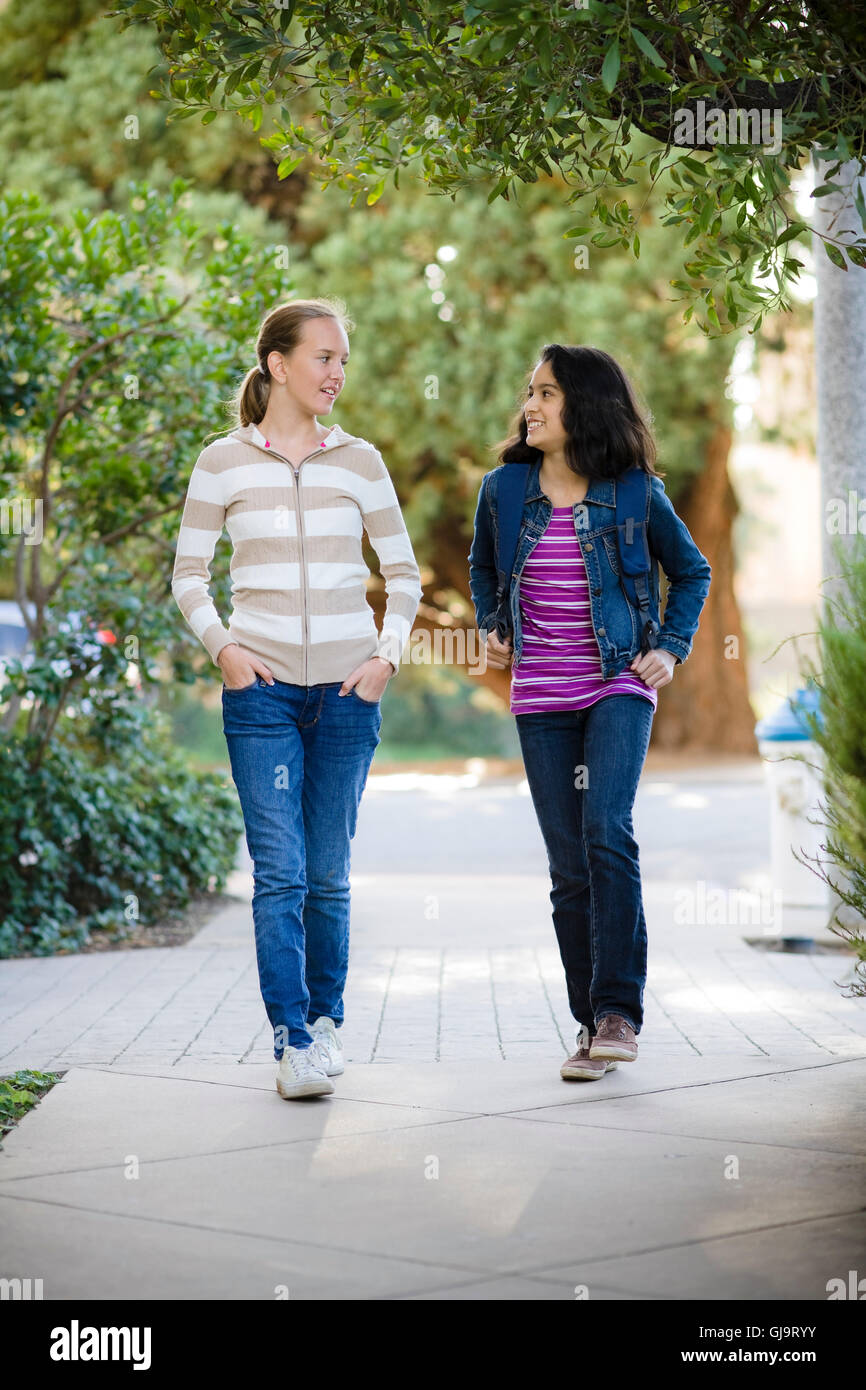 Tween girl walking on hi-res stock photography and images - Alamy